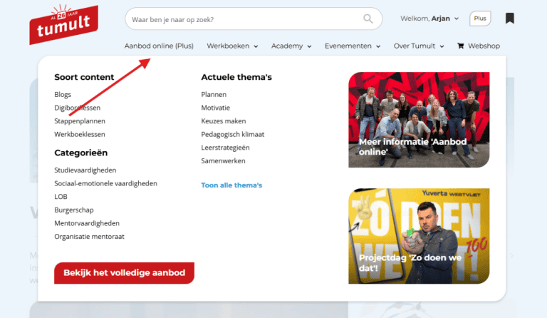 Handleiding: werken met Plus Online & aanvullende informatie - Tumult
